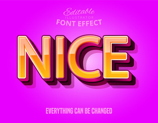 Nice text editable font effect Royalty Free Vector Image