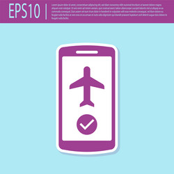 Grey flight mode in mobile phone icon isolated Vector Image