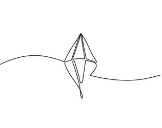 Abstract crystal as continuous lines drawing Vector Image