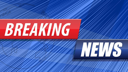 Breaking news red blue banner with white text Vector Image