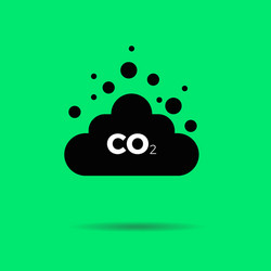 Co2 emissions icon c02 cloud Royalty Free Vector Image