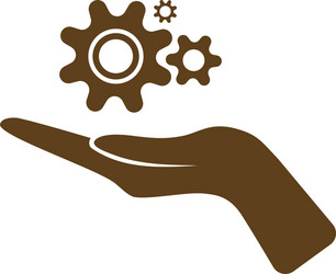 Hand and mechanism icon Royalty Free Vector Image