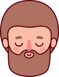 Brown hair man cartoon head design Royalty Free Vector Image