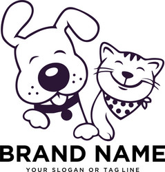 Creative logo design dog and cat template Vector Image