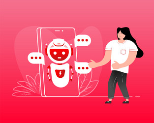 Flat chat bot people for web design ui design Vector Image