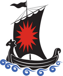 Vikings boat stencil Royalty Free Vector Image