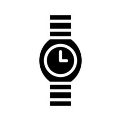 Black icon vintage watch Royalty Free Vector Image