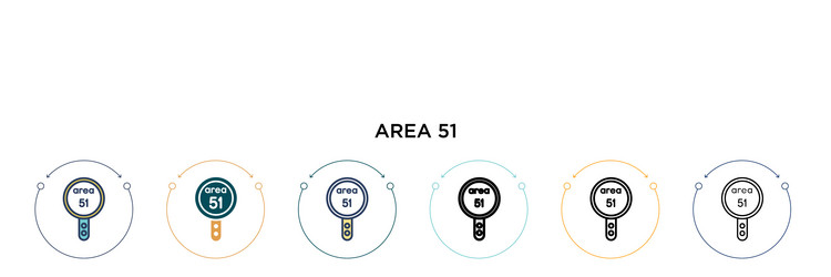 Area 51 outline icon thin line black 51 icon Vector Image