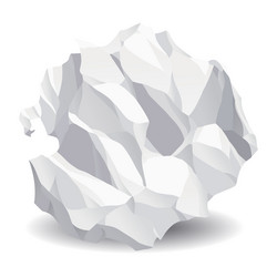 Crumpled paper ball icon realistic garbage bad Vector Image