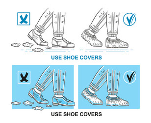 Use medical shoe covers protective foot overshoes Vector Image