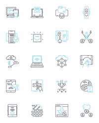 Space intelligence linear icons set nasa Vector Image
