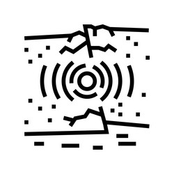 Earthquake disaster wave crack icons set Vector Image