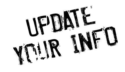 Update your info rubber stamp Royalty Free Vector Image