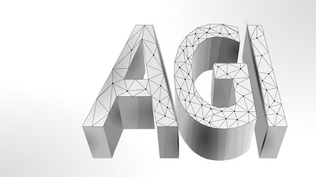 Artificial general intelligence low poly letter Vector Image