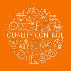 Production quality control round poster Royalty Free Vector