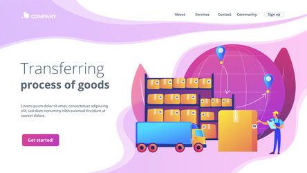 Transit warehouse concept landing page Royalty Free Vector