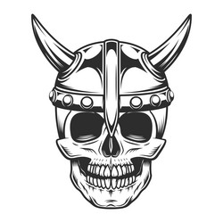 Viking serious medieval warrior horned helmet Vector Image