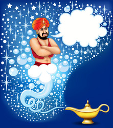 Aladdins magic lamp ready to fulfill wishes Vector Image