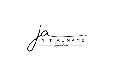 Initial ja signature logo template hand drawn Vector Image