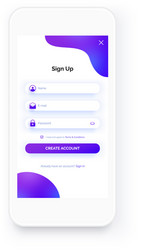 Mobile ui kit sign up form sign in page set Vector Image