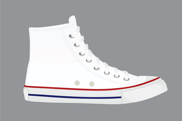 White canvas sneakers Royalty Free Vector Image
