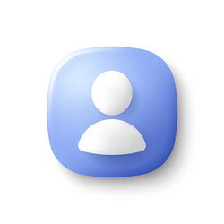 User profile 3d icon avatar or person button Vector Image