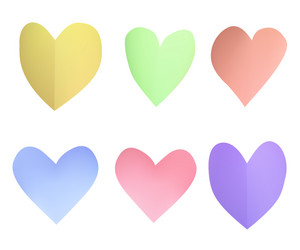 Set of red and golden valentines heart Royalty Free Vector