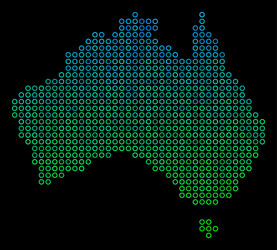 Blue dot australia map Royalty Free Vector Image