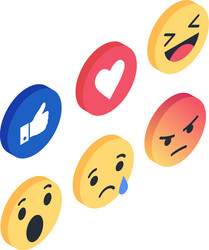 Facebook reactions emoji icons set Royalty Free Vector Image