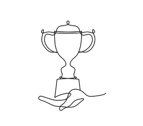 Abstract cup as continuous lines drawing on white Vector Image