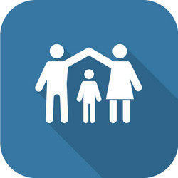 Group life insurance icon flat design Royalty Free Vector