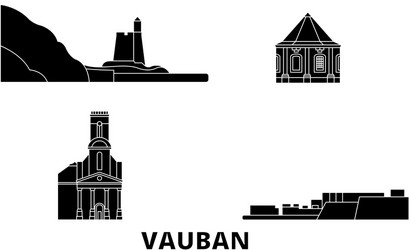 France vauban city skyline isolated Royalty Free Vector
