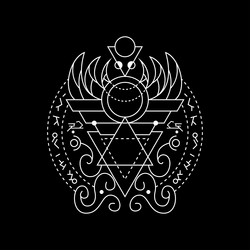 Moon geometry magic spell Royalty Free Vector Image