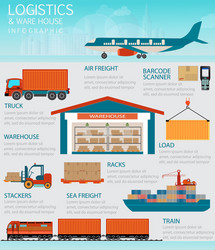 Warehouse infographic elements flat design Vector Image