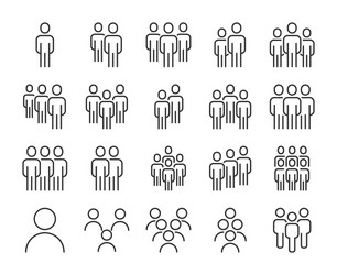 Group people line icon Royalty Free Vector Image