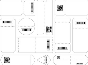 Tickets of different forms shapes of Royalty Free Vector