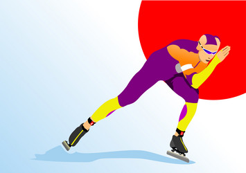 Speed skating runner 3d hand drawn Royalty Free Vector Image