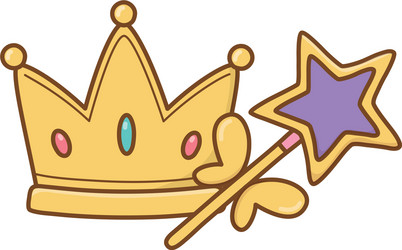 Crown and wand Royalty Free Vector Image - VectorStock