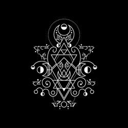 Moon geometry magic spell Royalty Free Vector Image