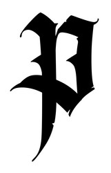 Letter p in the gothic style alphabet Royalty Free Vector