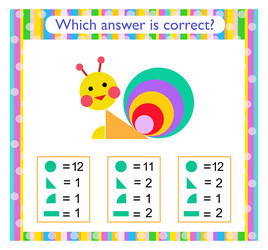 Math activity for kids find the correct answer Vector Image