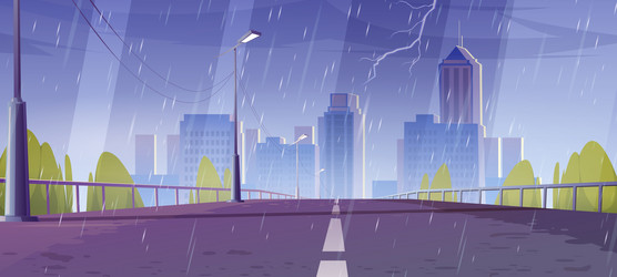 Rainy day park raining public rain city Royalty Free Vector