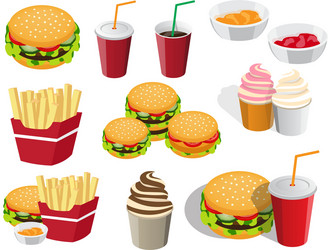 Fast food products Royalty Free Vector Image - VectorStock