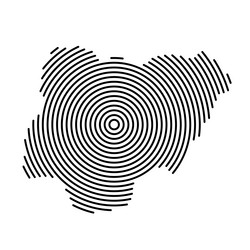 Africa map from futuristic concentric black Vector Image