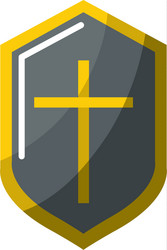 Video game shield protection element icon Vector Image