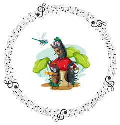 Insect music band playing in nature Royalty Free Vector