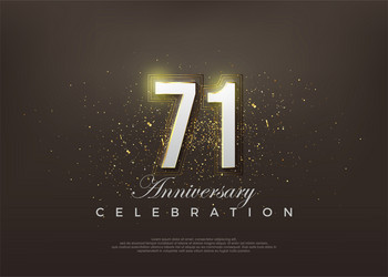 Bold number 71st premium design for 71st Vector Image