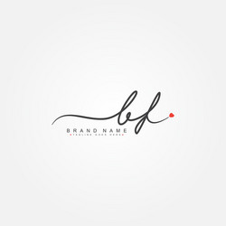 Bf simple signature logo - handwritten template Vector Image
