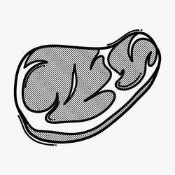 Meatball stick doodle icon drawing sketch hand Vector Image