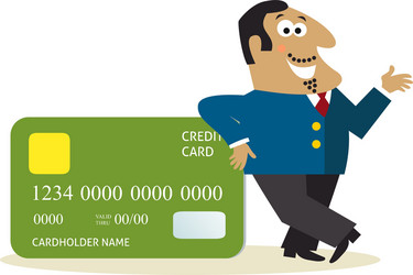 Business man with credit card Royalty Free Vector Image